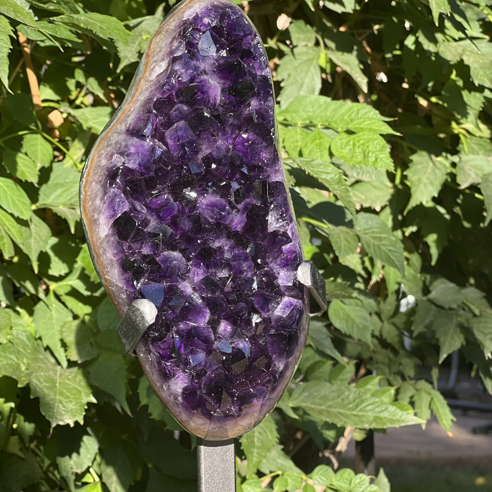 Geoda cu stand din Ametist Uruguay, Druzy, piatra semipretionasa ...