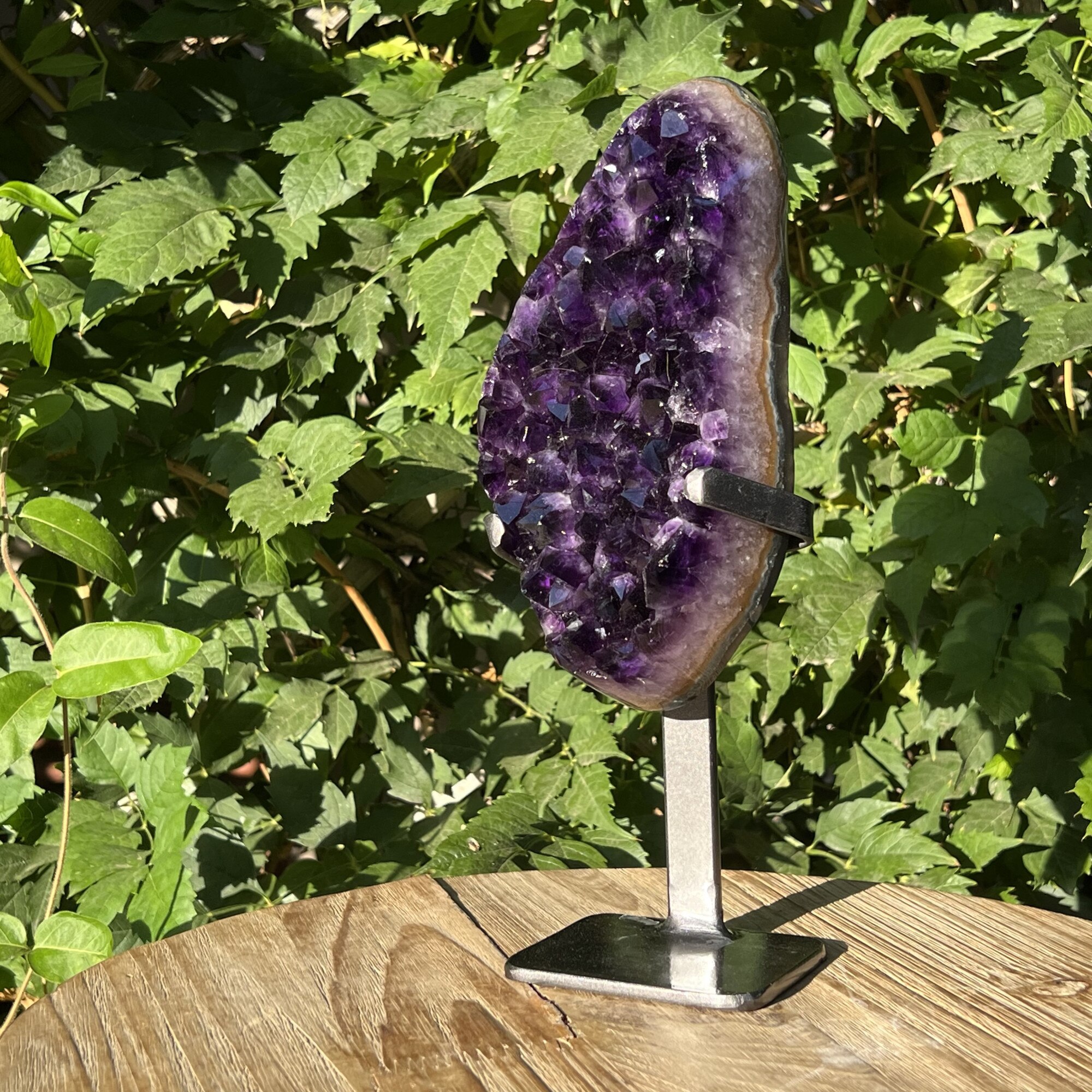 Geoda cu stand din Ametist Uruguay, Druzy, piatra semipretionasa ...