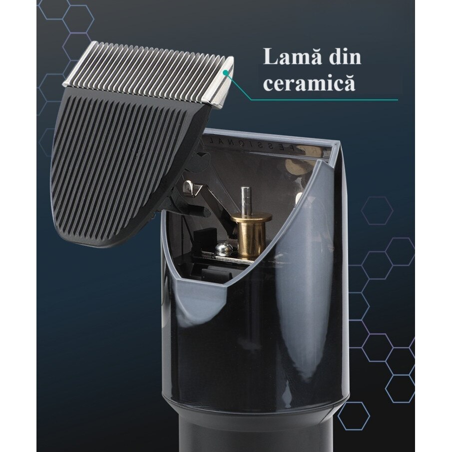 Set masina de tuns profesionala VGRshop, afisaj LED, autonomie 200 min ...