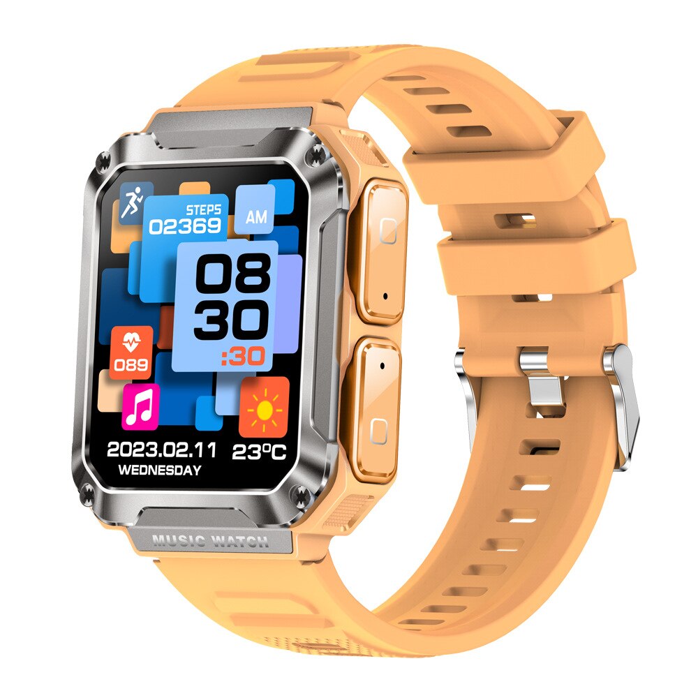 Ceas smartwatch cu casti Bluetooth incorporate, USSPY, ritm cardiac ...