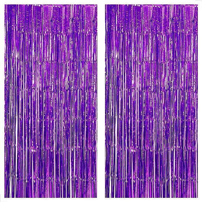 Set 2 bucati perdea decorativa, It's Party Time, din folie auriu metalizat pentru petreceri ...