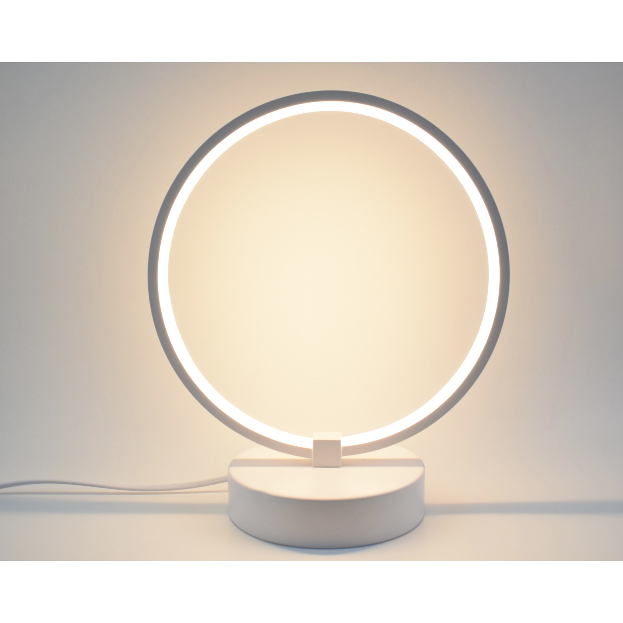 Veioza Rotunda LED cu 3 Functii, lumina calda, rece si neutra, Alb ...