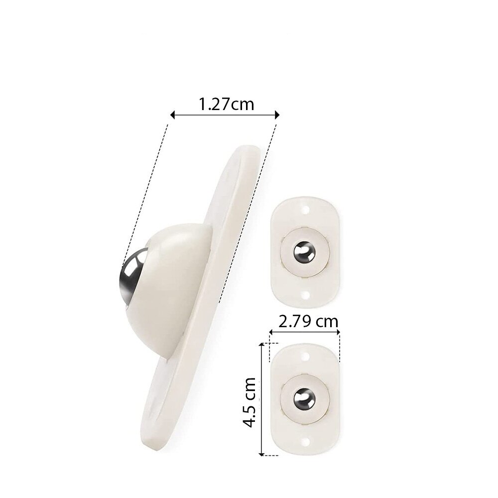 Set 4 roti autoadezive, cu rotire 360 grade, alb, 2.8 cm x 4.5 cm x 1.5 ...