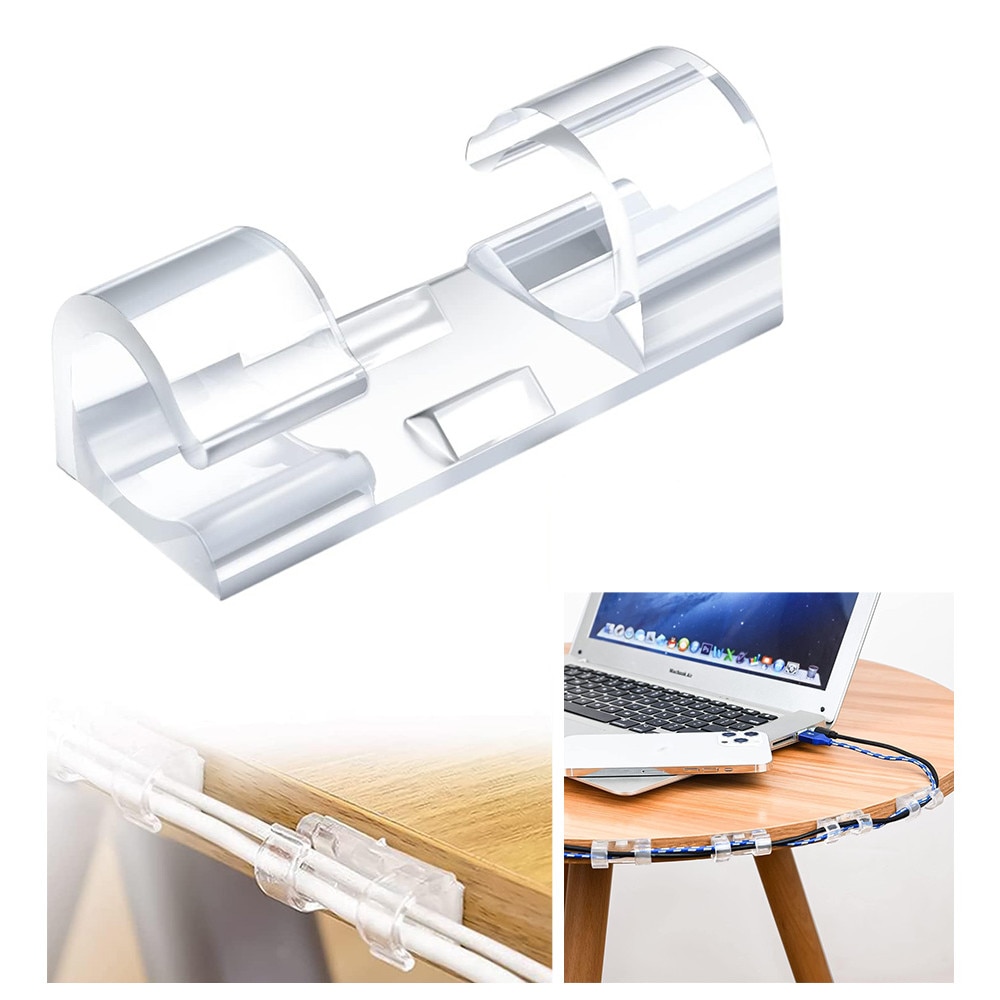 Set 20 clipsuri ElastiX pentru cabluri, organizatoare transparente ...