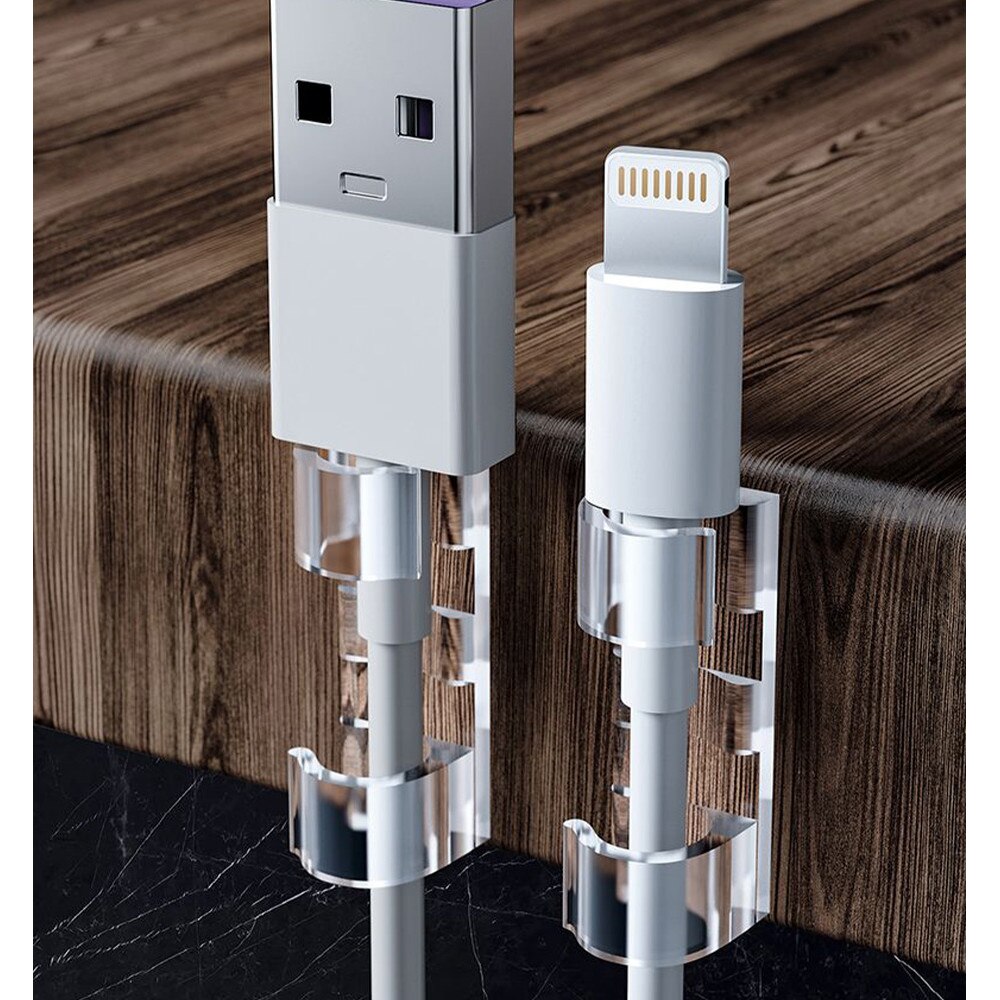 Set 20 clipsuri ElastiX pentru cabluri, organizatoare transparente ...