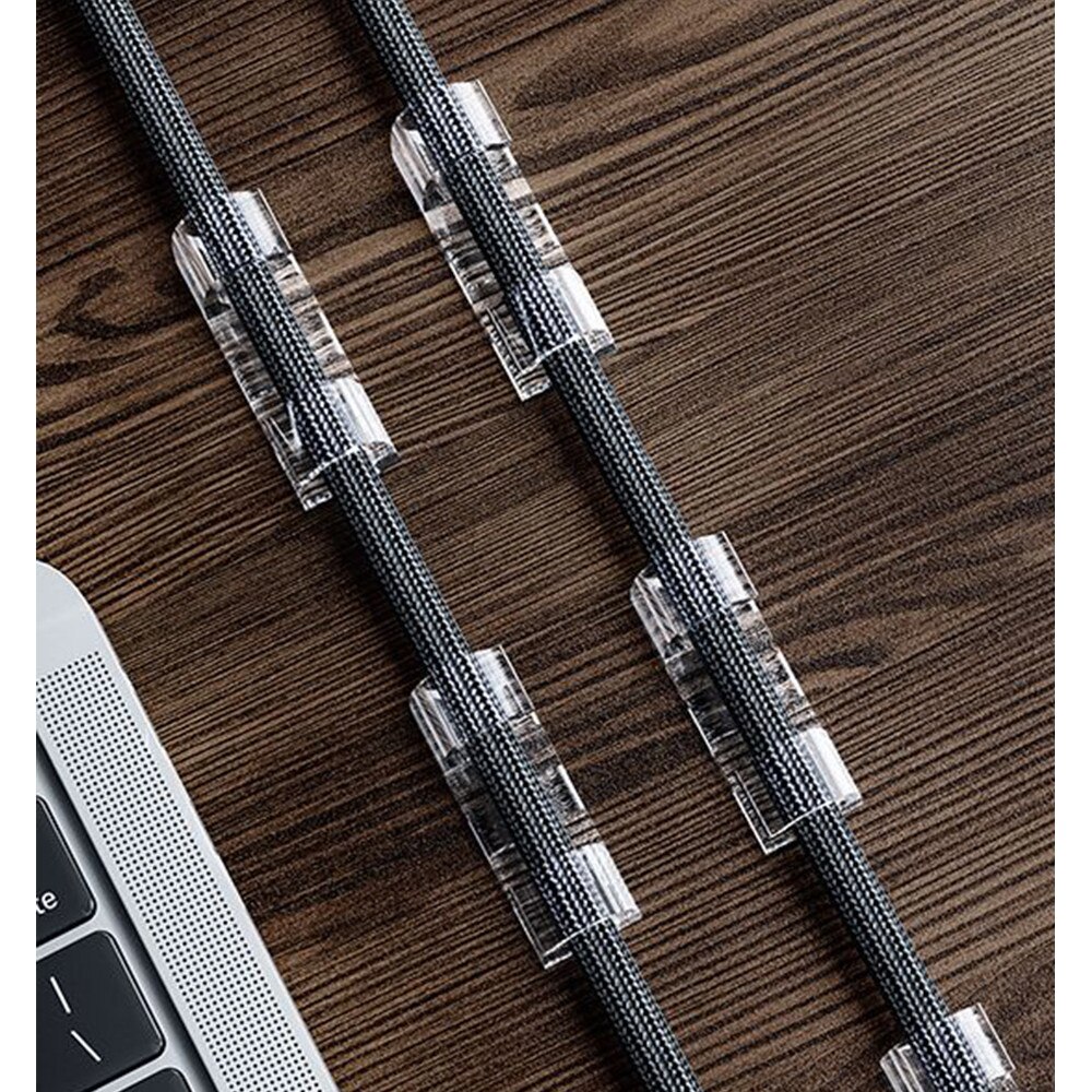 Set 20 clipsuri ElastiX pentru cabluri, organizatoare transparente ...