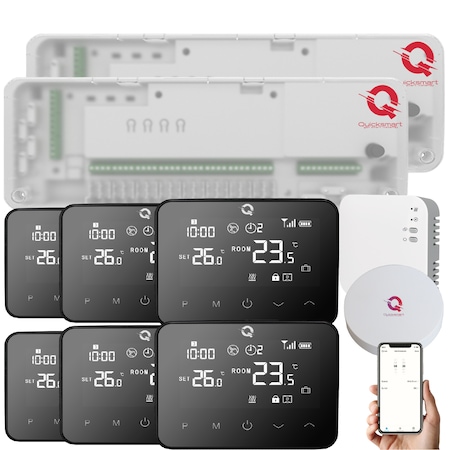 Kit Automatizare Incalzire Pardoseala Wireless Q20, 2x Controller 8 ...