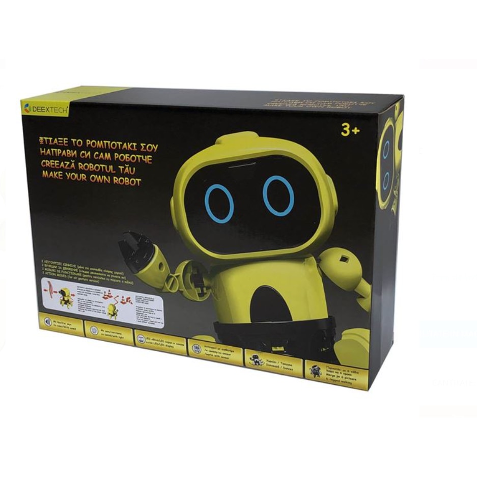 Mini Robot interactiv de construit, 6 picioare, ecran Led, senzor de ...