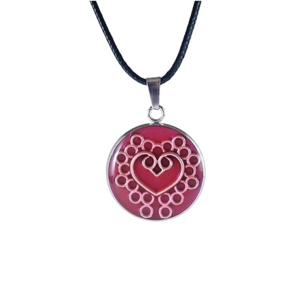 Colier Inima, IAODI, Rasina epoxidica, Rosu, 45 cm - eMAG.ro