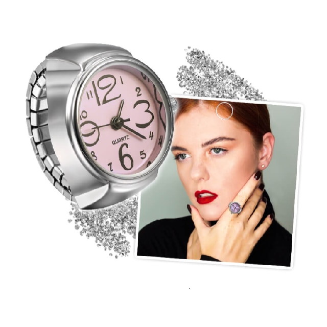 Ceas de tip inel Arlie, banda ajustabila, quartz, afisaj analogic - eMAG.ro