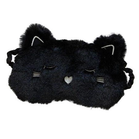 Masca de somn pisica draguta, Sunmostar, Matase, Negru - eMAG.ro