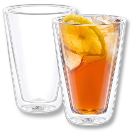 Set Pahare cocktail, perete dublu, sticla termorezistenta, 2 x 250 ml ...