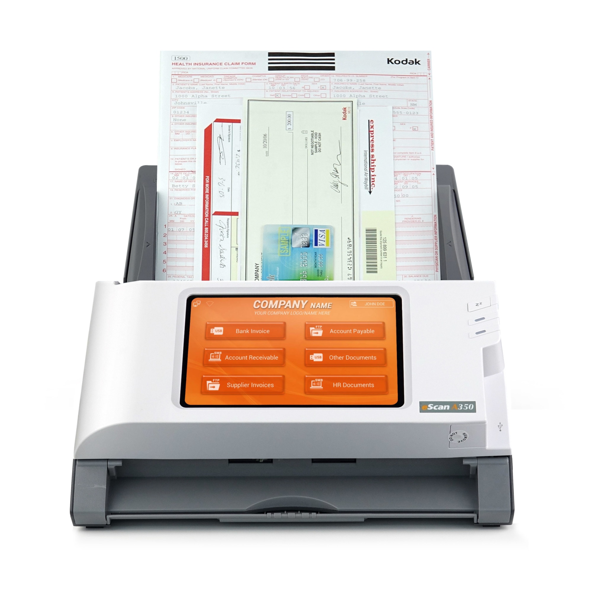 Scanner profesional, Plustek, eScan A 350 Enterprise, A4, 216 x 356 mm ...