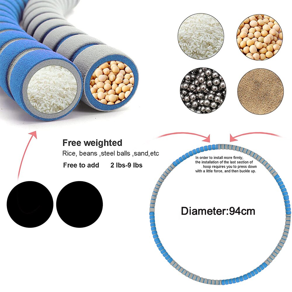 Cerc gimnastica, Cozevdnt, Inox/Spuma, Albastru/Gri - eMAG.ro