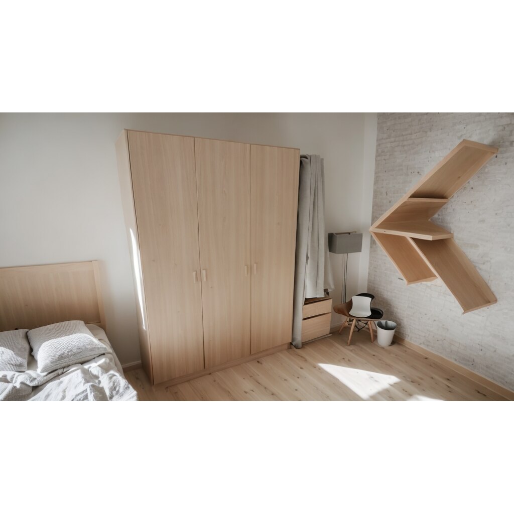 Dulap narcisa 3 x Usi x 1 Bara x 1 Polita L 150 x A 50 x H 200 Blonde ...
