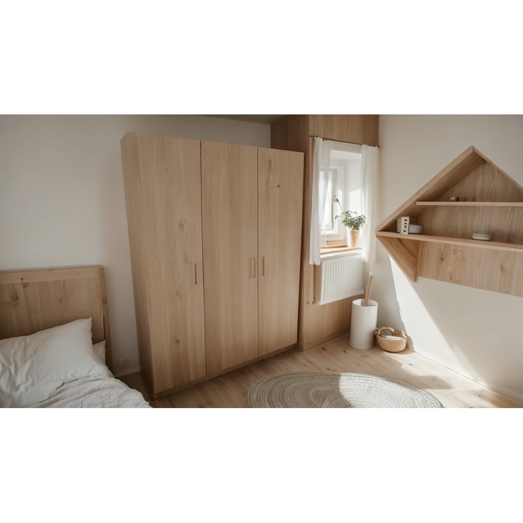Dulap narcisa 3 x Usi x 1 Bara x 1 Polita L 150 x A 50 x H 200 Blonde ...
