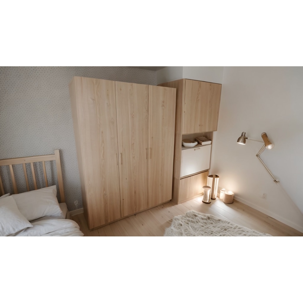 Dulap narcisa 3 x Usi x 1 Bara x 1 Polita L 150 x A 50 x H 200 Blonde ...