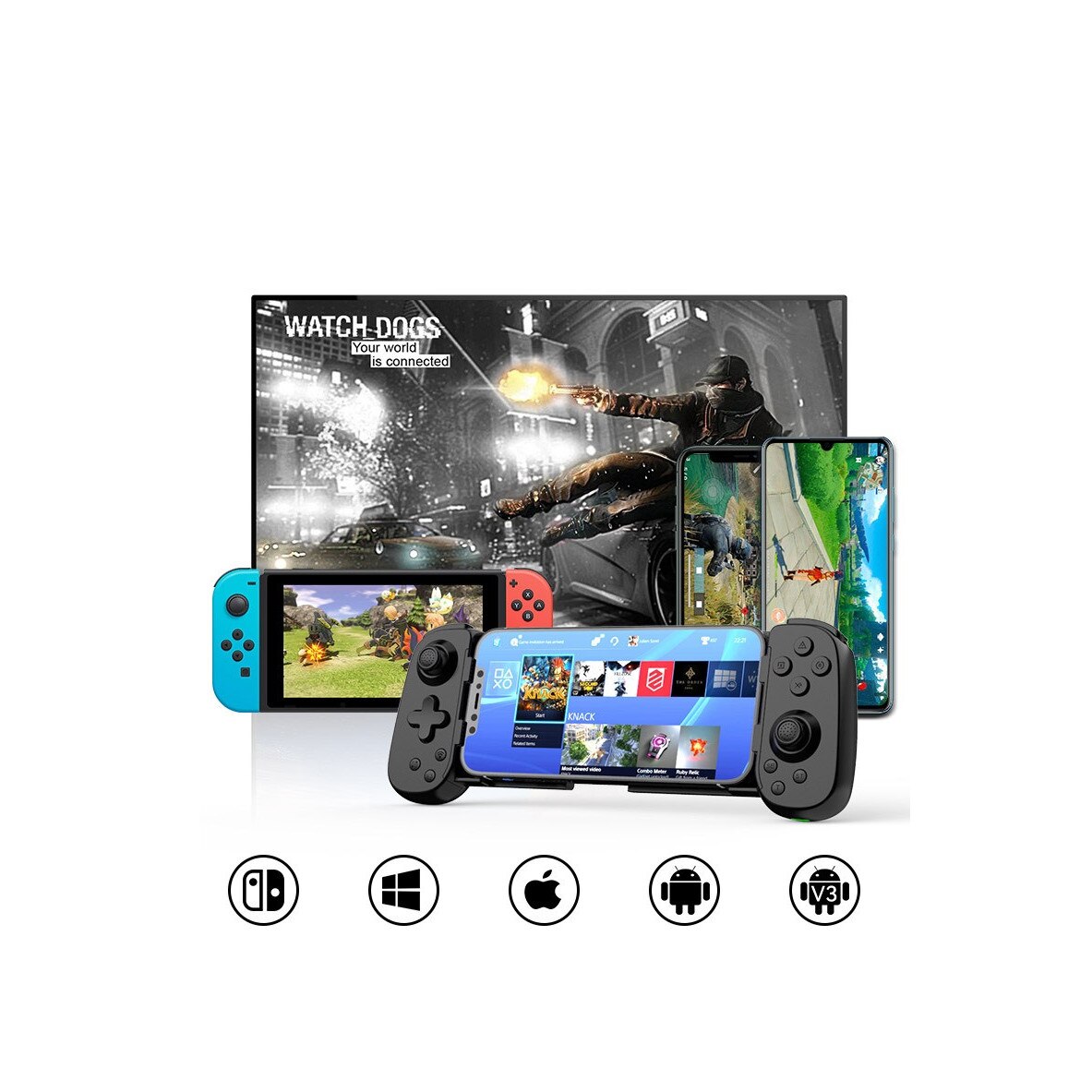 Gamepad wireless, controller pentru Telefon, Tableta, PC, extensibil ...