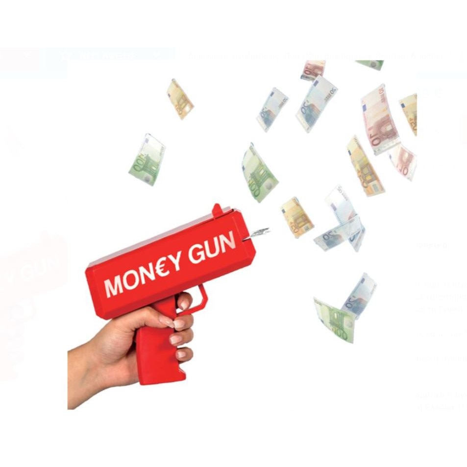 Pistol pentru petreceri, Money gun pentru bancnote sau confetti, rosu ...