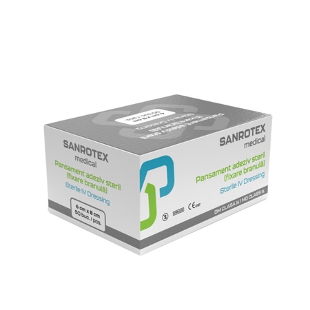 Set pansament adeziv steril, fixare branula, 6cm x 8cm, 50 bucati/cutie ...