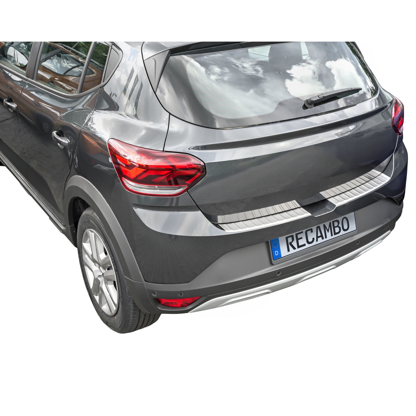 Set de 2 Ornamente protectie portbagaj/bara spate mat pentru Dacia ...