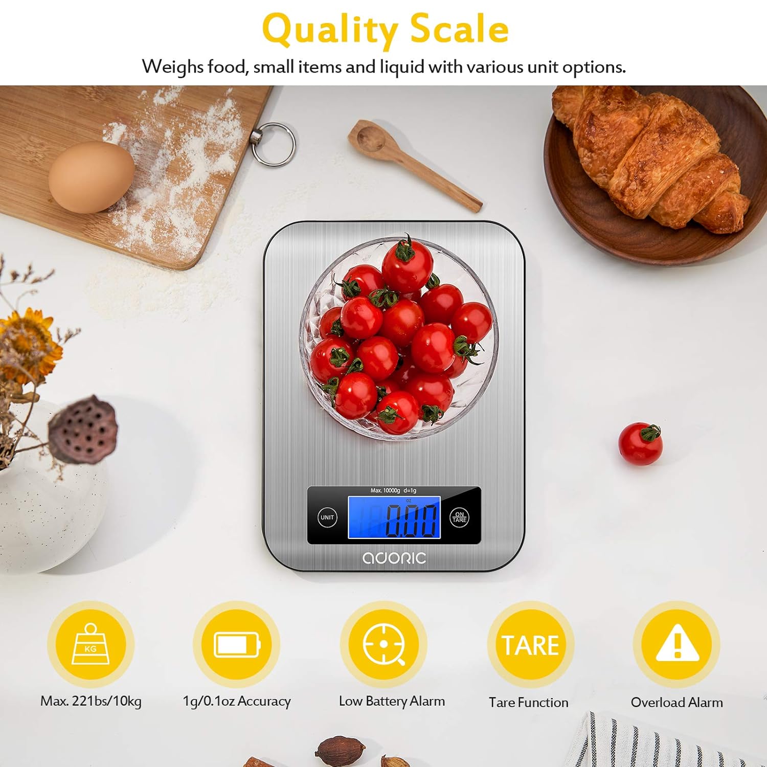 Кухненска везна, LCD дисплей, 10 kg max, мерни единици g / ml / oz ...