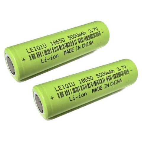 Set 2 Acumulator Leiqiu Verde 18650 Li-ion 3.7V, 5000 mAh Fara Varf - eMAG.ro