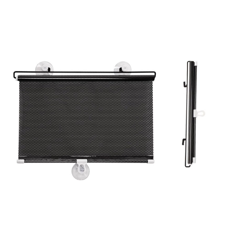 Parasolar auto retractabil, cu ventuze, 68 cm x 125 cm, negru - eMAG.ro