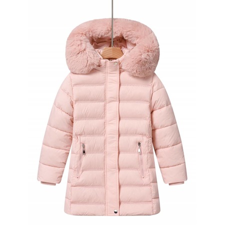 Geaca iarna fetite, model Florina, culoare roz, marime 128 cm, varsta 8 ...