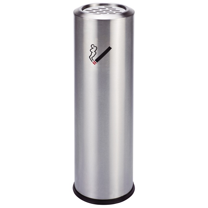 Cos de gunoi cu scrumiera, Argintiu, PRH-129CS2023, 12L - eMAG.ro