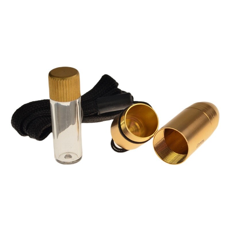 Set Recipient metalic mic de depozitare Auriu + Sticluta, portabil, cu ...