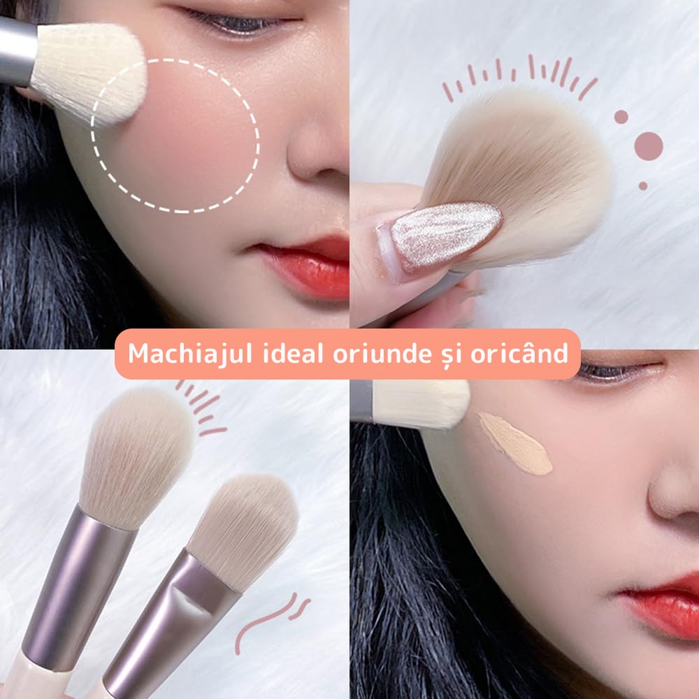 Set 8 Mini Pensule pentru Machiaj Teno®, machiaj profesional/incepatori ...