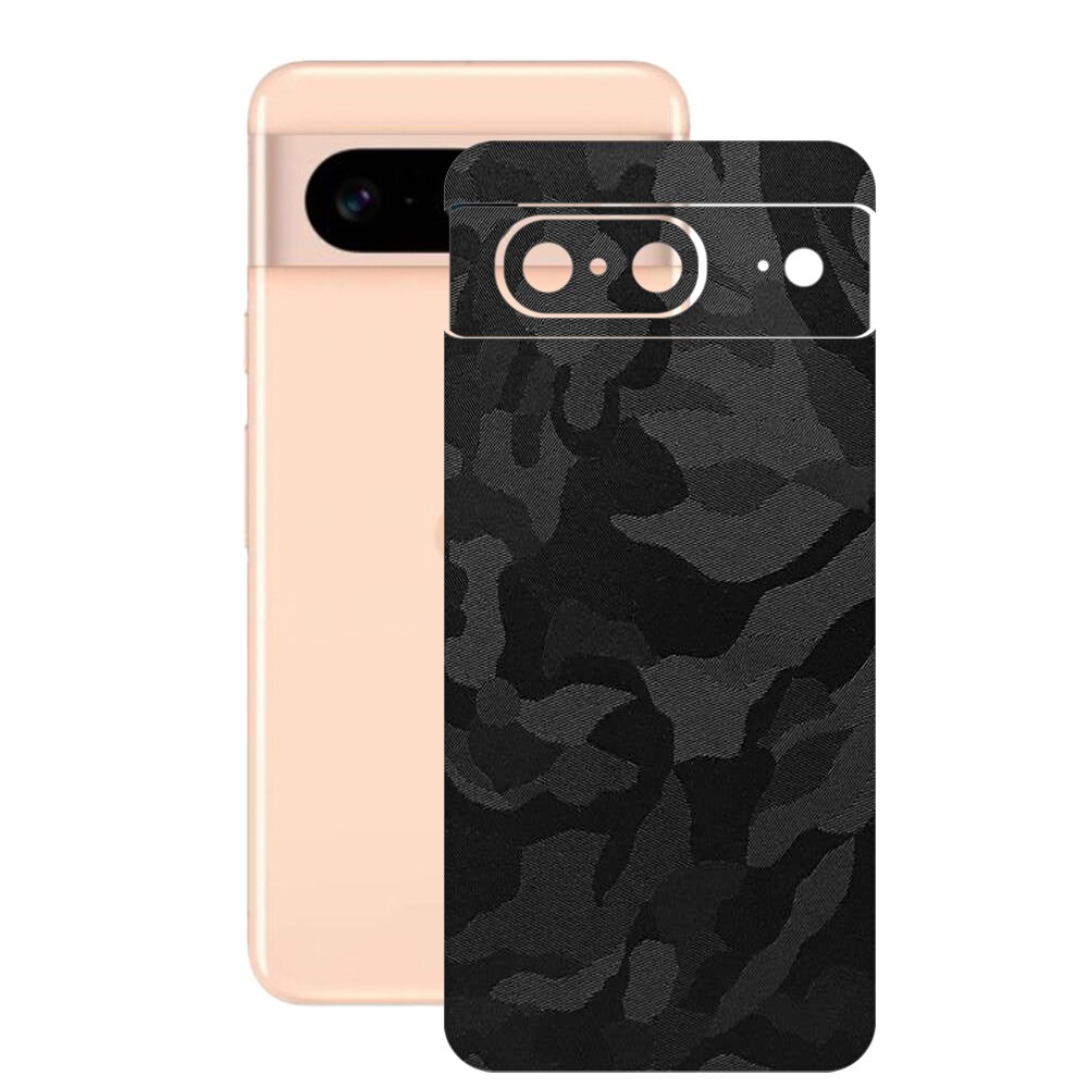 Folie skin SILKASE, pentru Google Pixel 8, camo negru, protectie spate ...