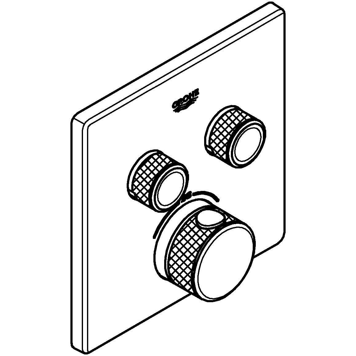 Unitate control Grohe Grohtherm Smartcontrol 29124GN0, 2 iesiri, termostat, necesita set fixare ...