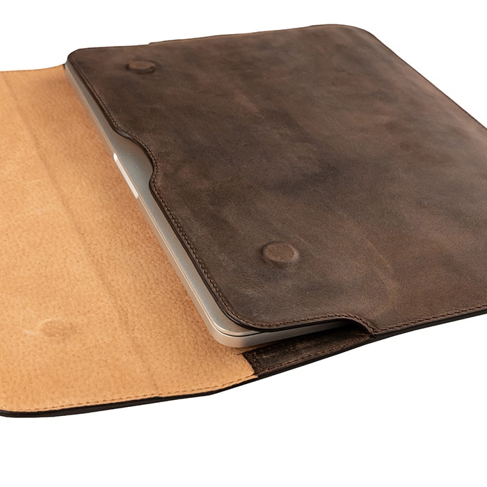 Husa laptop MacBook Air, MacBook PRO 13/14 inch, lucrata manual, piele ...