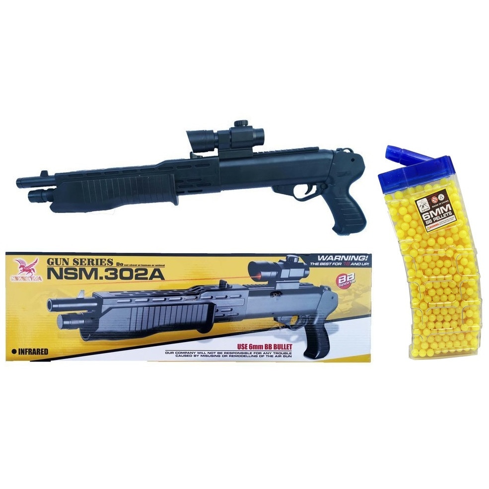 Pusca de jucarie pentru bile vizor cu laser, 6 mm, plastic, 61cm - eMAG.ro