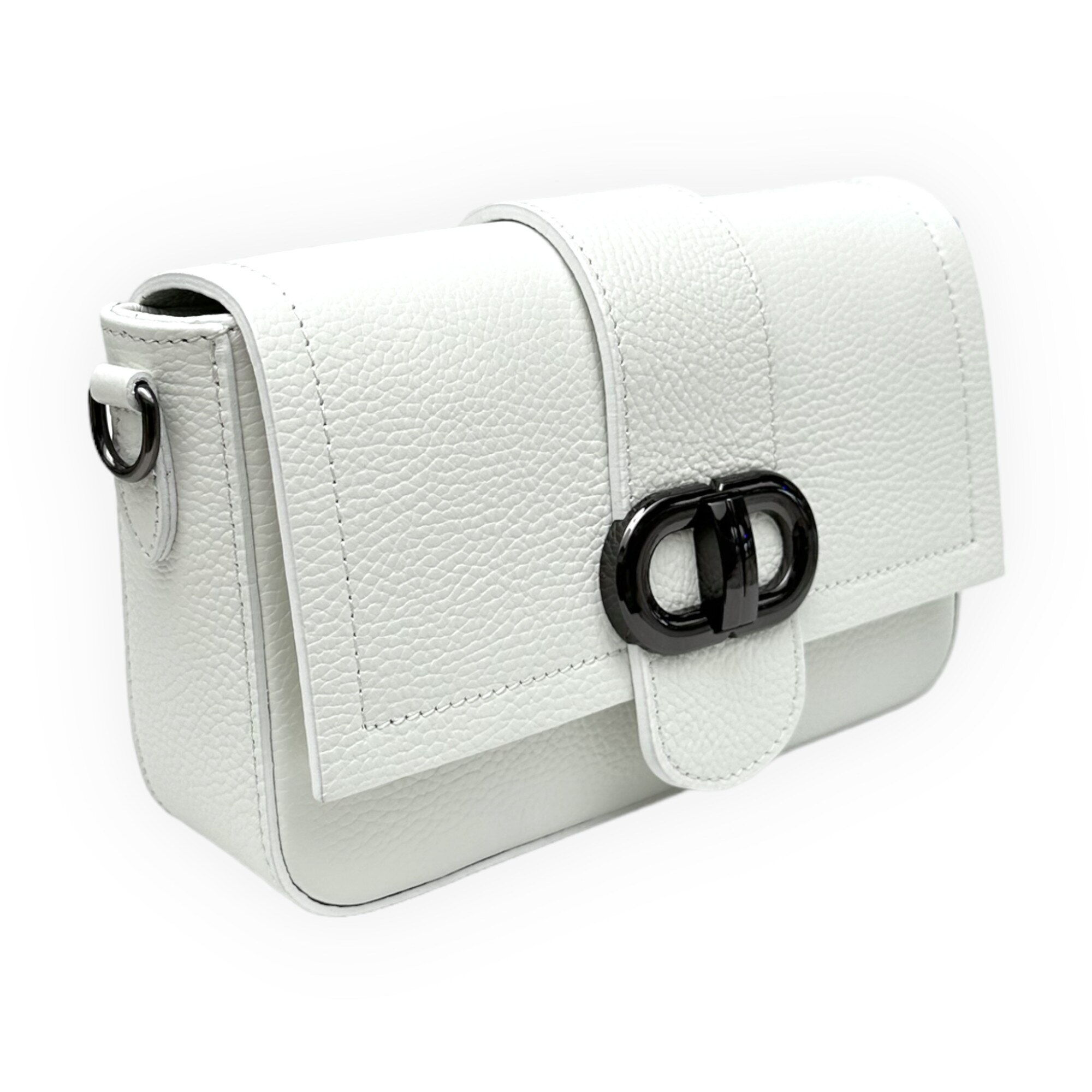 Geanta tip messenger, Moranti, Piele naturala, alb - eMAG.ro