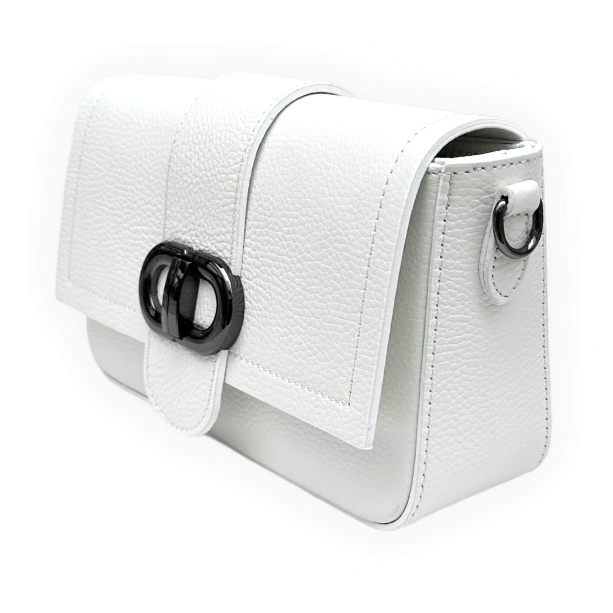 Geanta tip messenger, Moranti, Piele naturala, alb - eMAG.ro