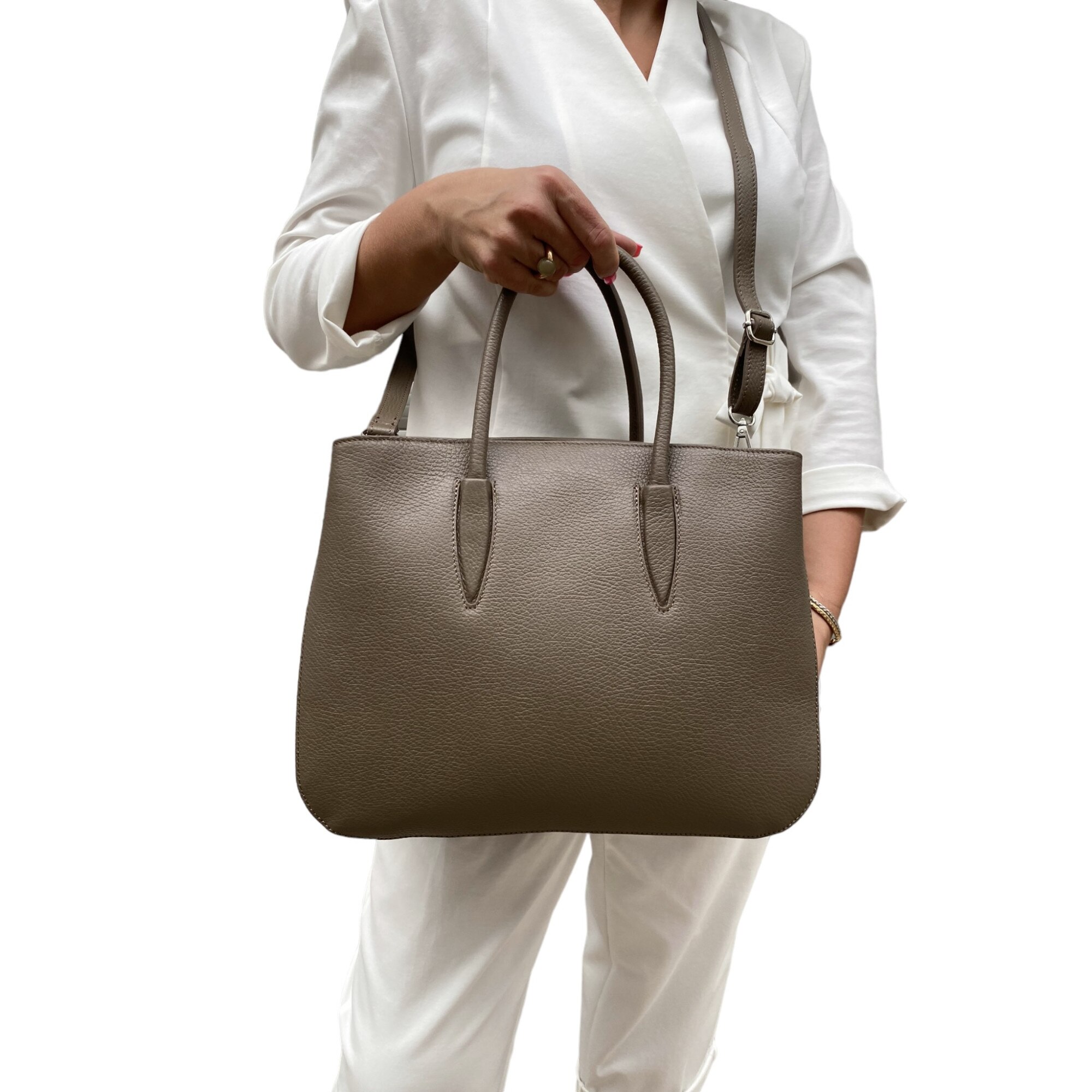 Geanta shopper Moranti, Piele naturala, Maro - eMAG.ro