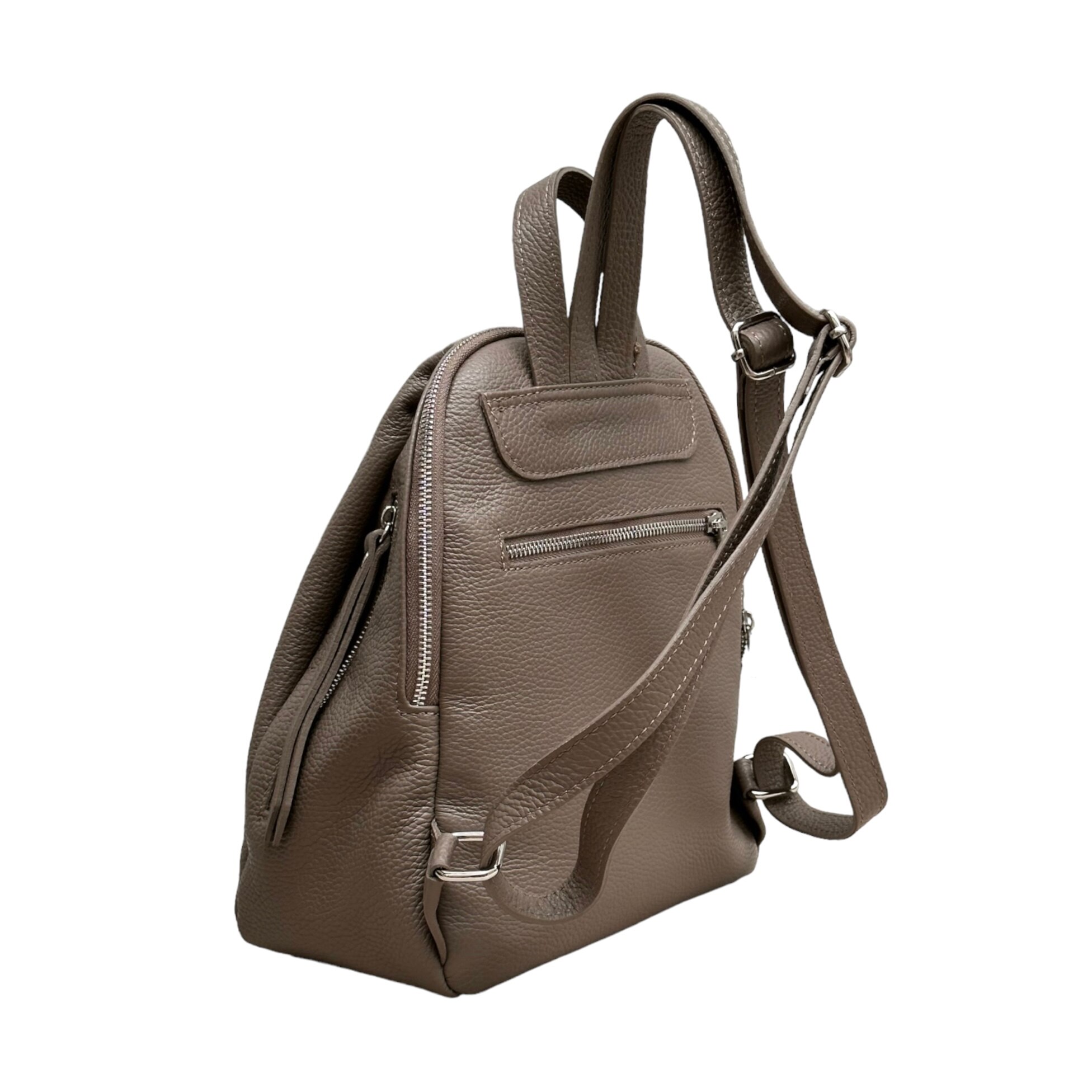 Rucsac de dama, Moranti, Piele naturala, Cappuccino - eMAG.ro
