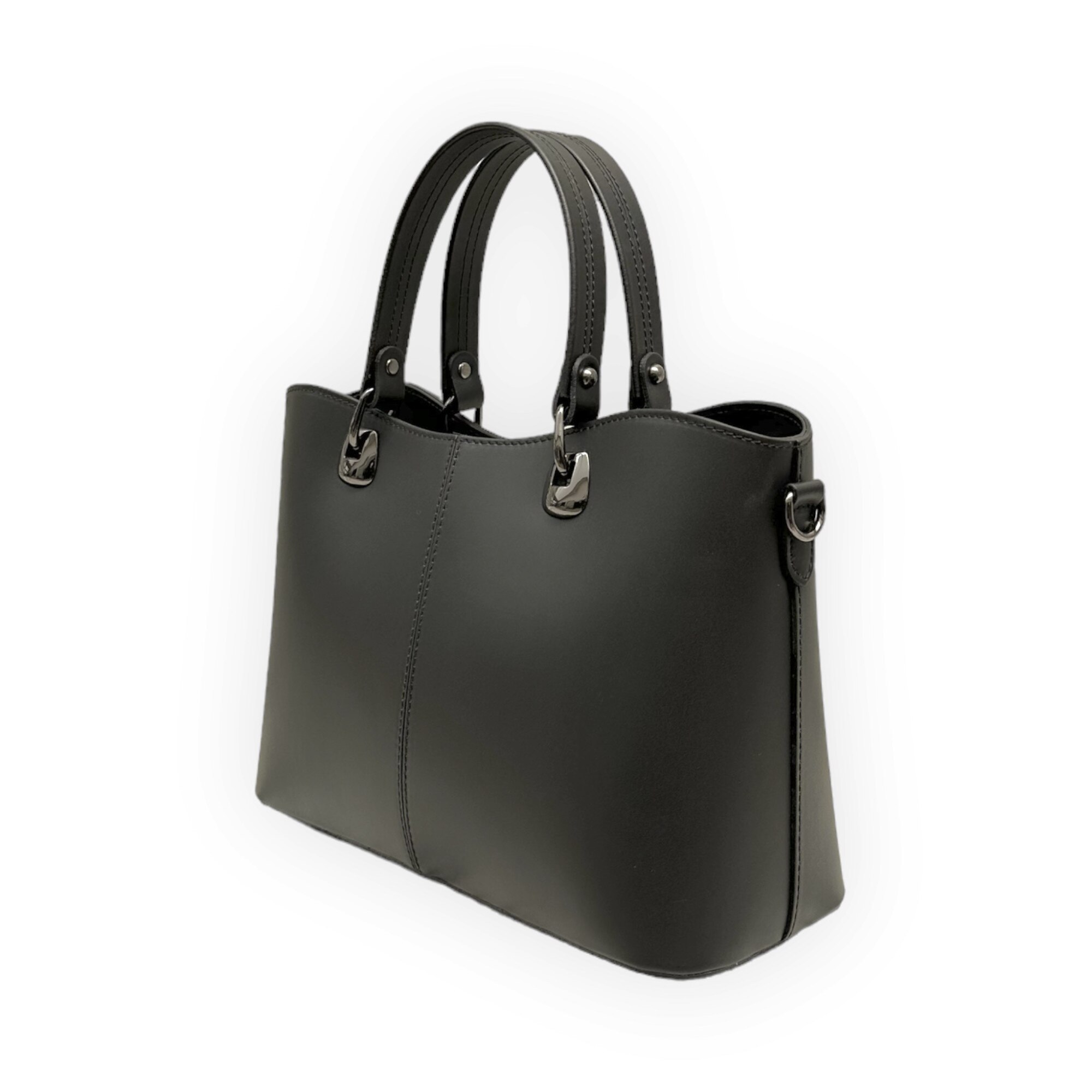 Geanta shopper Moranti, Piele naturala, Negru - eMAG.ro