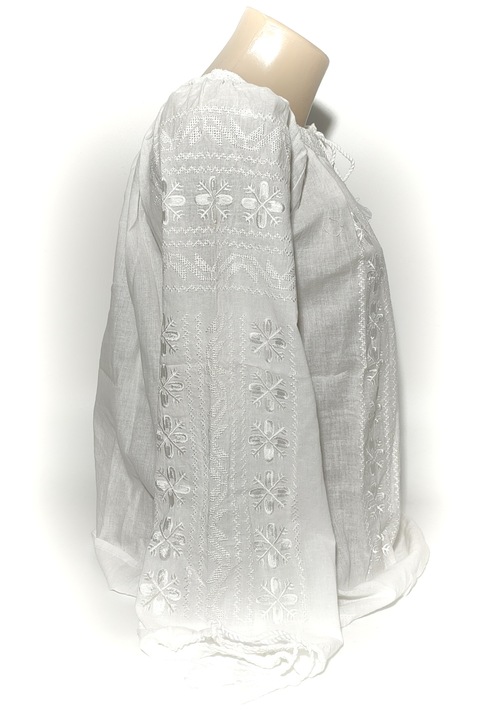 Bluza traditionala brodata tip ie, bumbac, alb, model 12, M - eMAG.ro