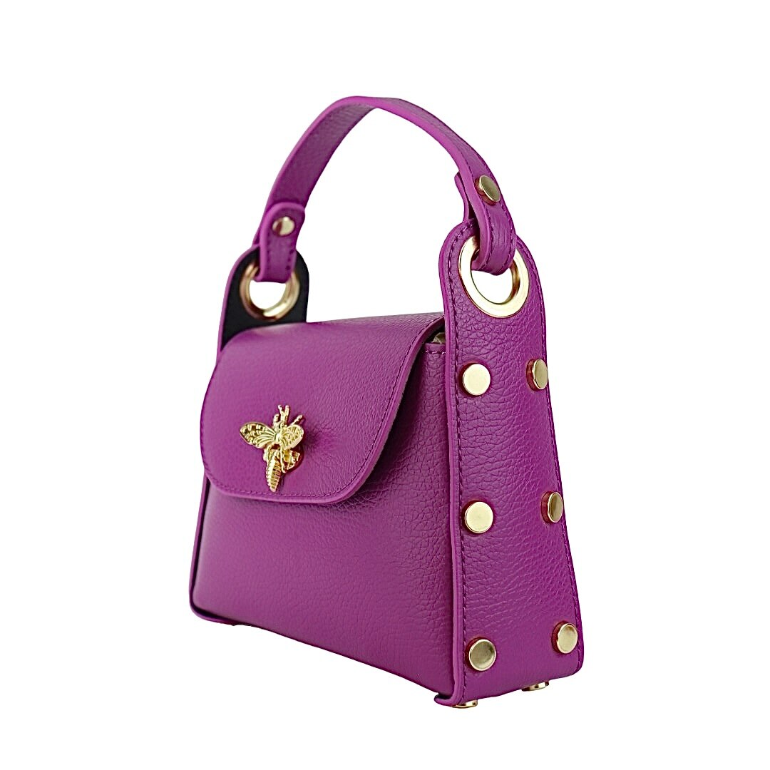 Geanta de mana, Moranti, Piele naturala, Fucsia - eMAG.ro