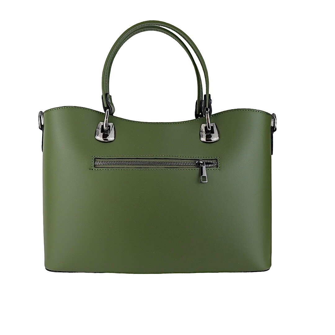 Geanta shopper, Moranti, Piele naturala, Verde - eMAG.ro