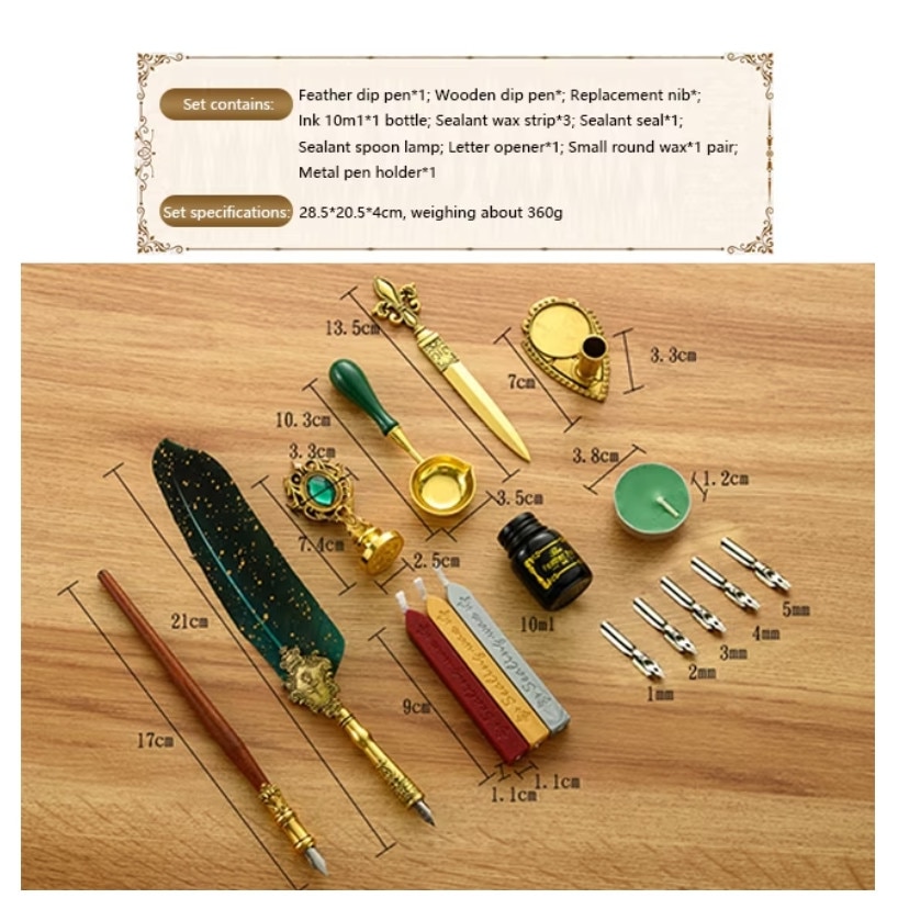 Set instrumente de scris, Metal/Pene, Ceara, Multicolor - eMAG.ro