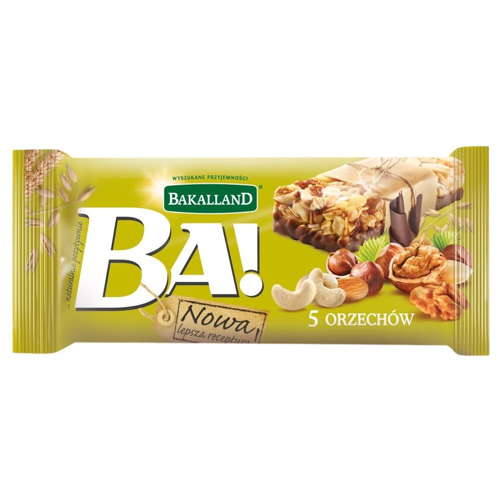 Baton de cereale, Bakalland, Cu 5 tipuri de nuci, 40 g - eMAG.ro