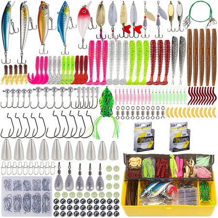 Set momeli pentru pescuit, Otel inoxidabil/Plastic, 320 Piese ...