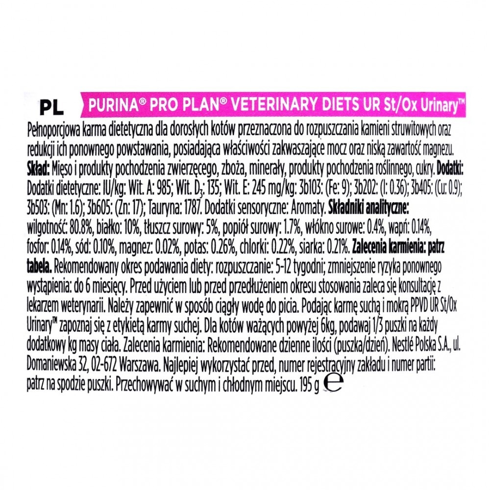 Conserva Veterinary Diets Urinary, Purina Pro Plan, Curcan, 195g - eMAG.ro