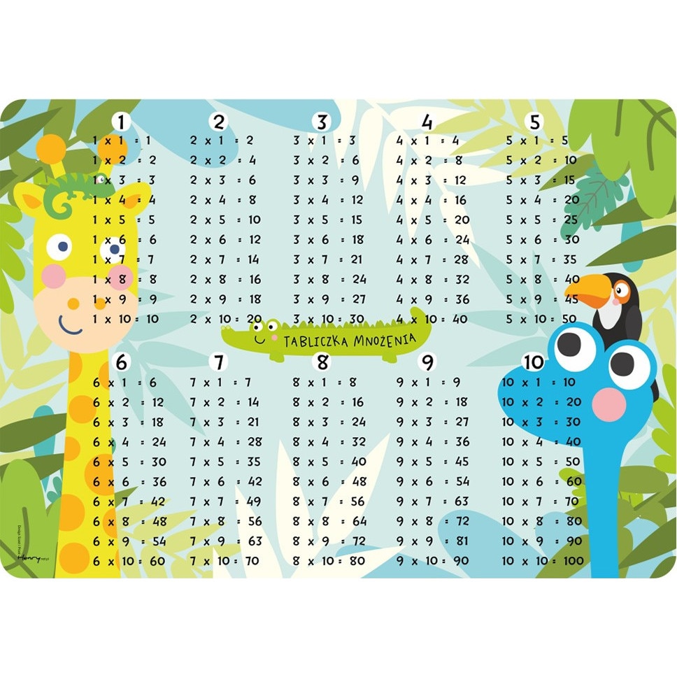 Tabla Inmultirii, Henry, 305 x 430 mm, Multicolor - eMAG.ro