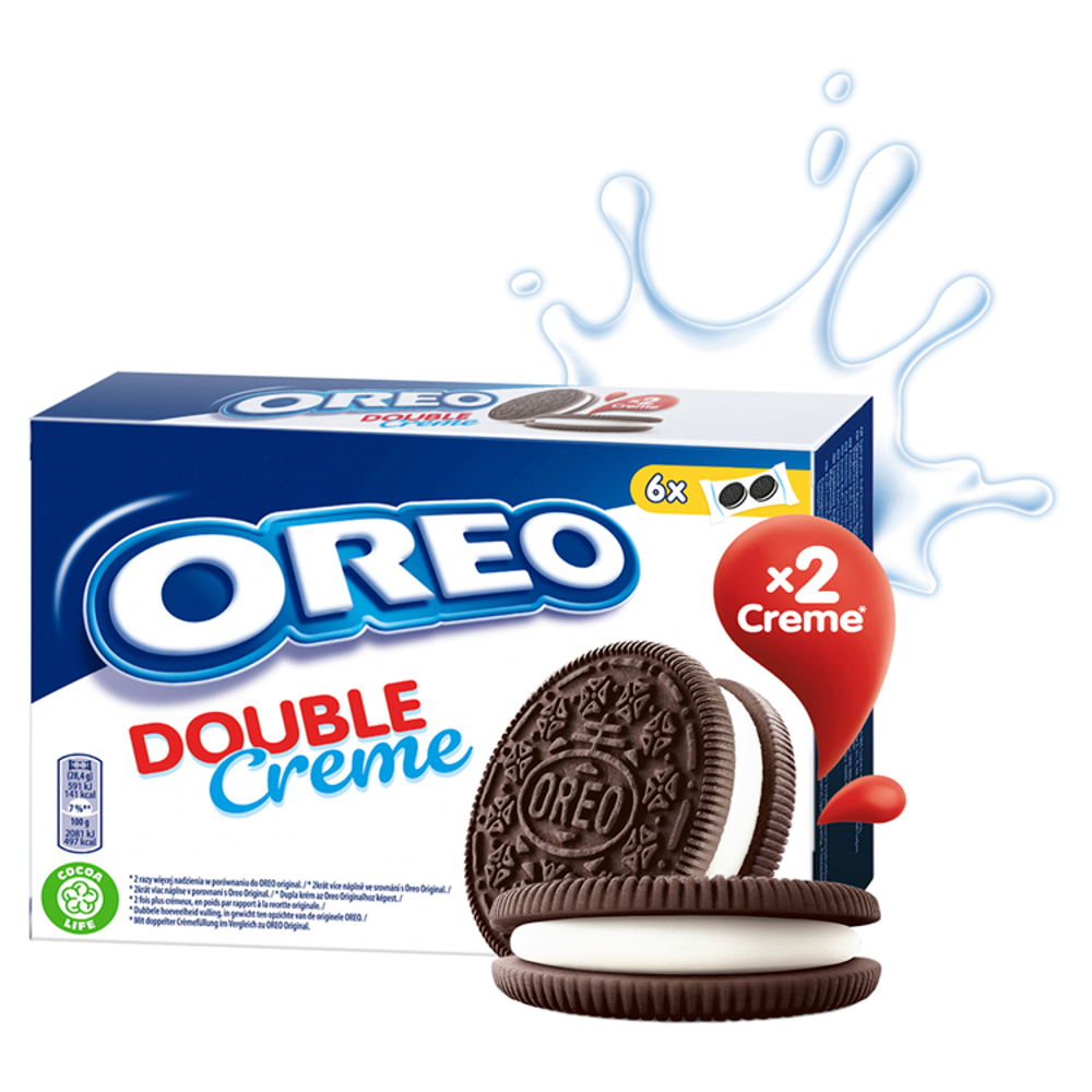 Biscuiti Oreo dublu de cacao cu umplutura cu aroma de vanilie, 12 ...